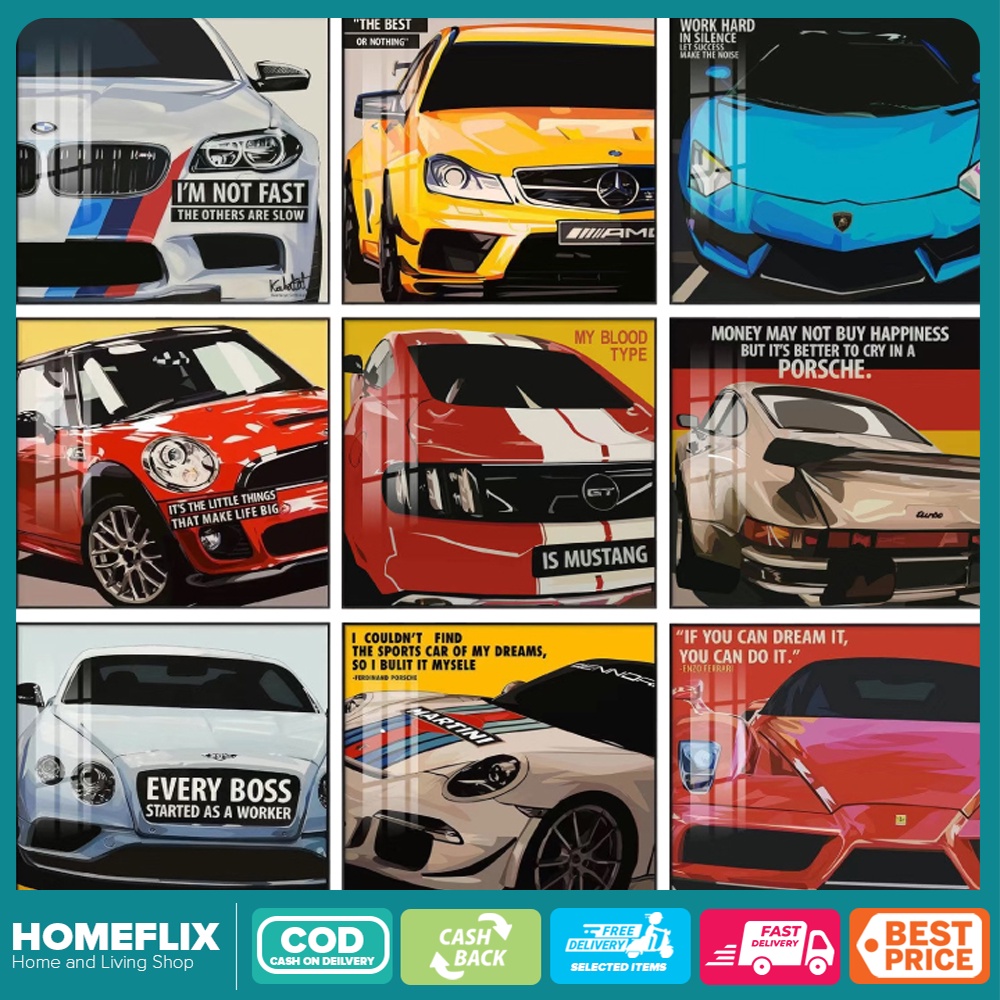 Homeflix Sportcars Pop Art Wall Mount Frame Motivational Quotes Wall ...