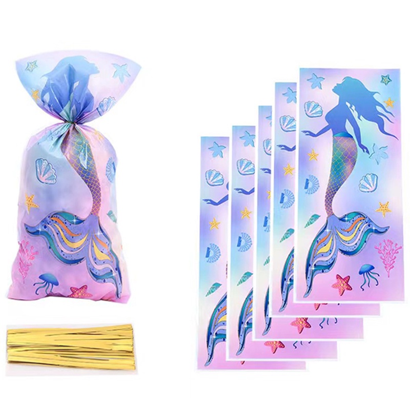10/30pcs Mermaid Theme Packaging Bag Candy Bag Mermaid Birthday Party ...
