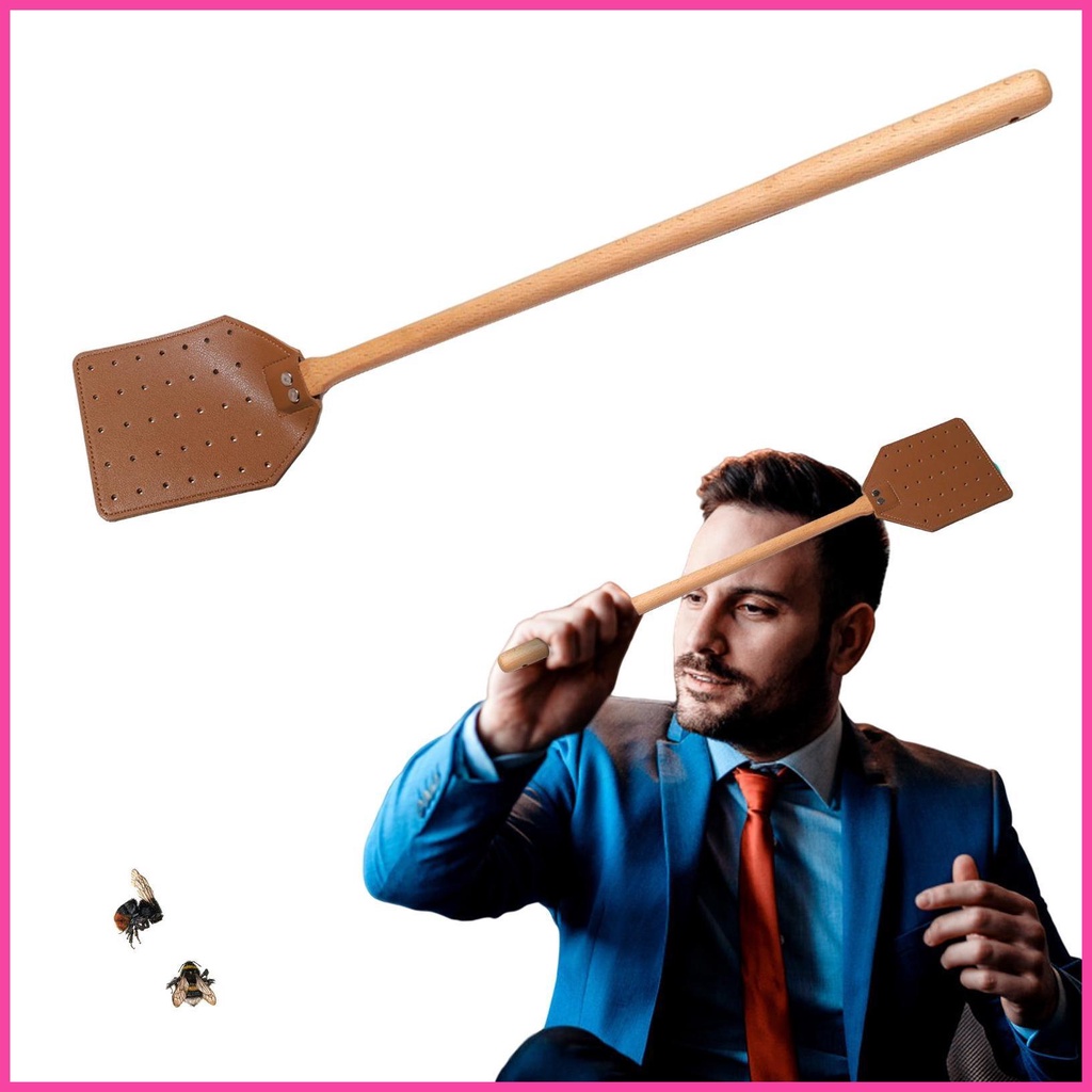 Home Fly Swatter Space-Saving Woodworking Leather Fly Swatting Tool ...