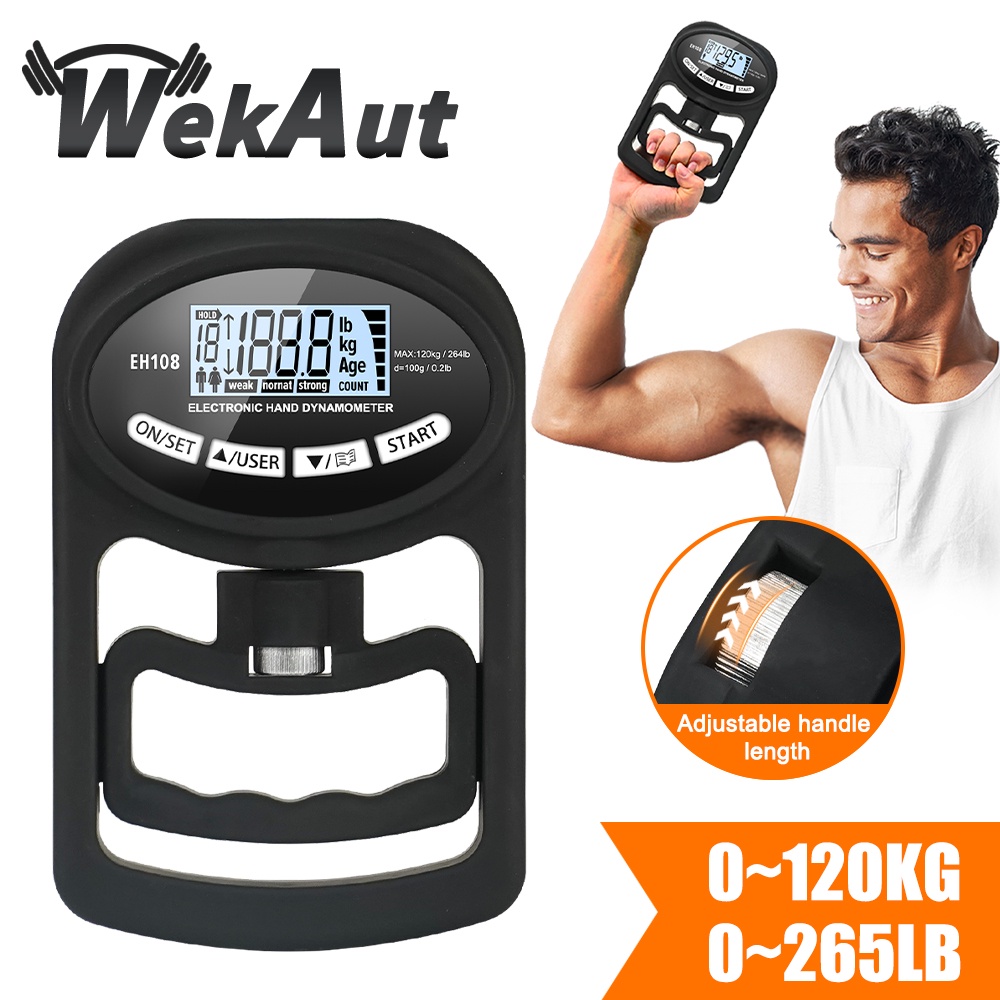 Grip Strength Tester 265Lbs/120Kg Digital Hand Dynamometer Grip ...