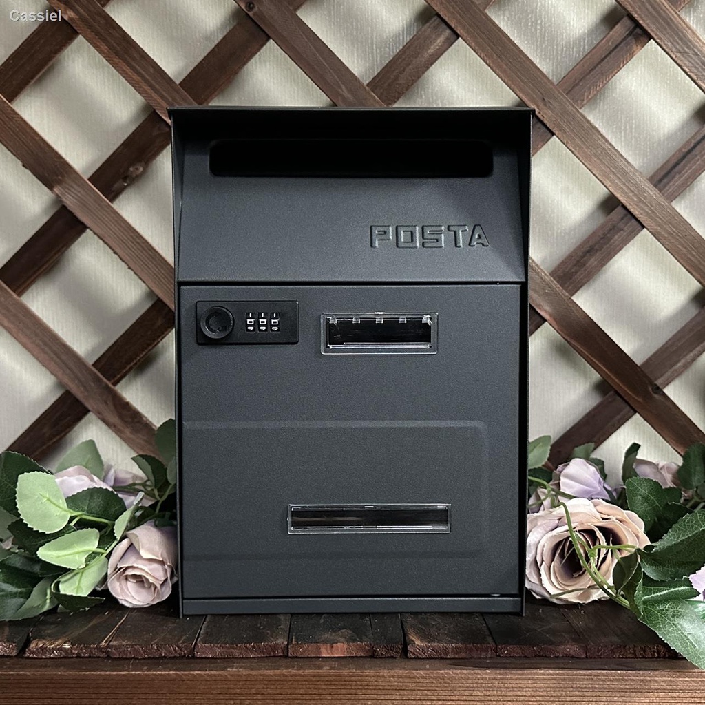 Villa outdoor post mailbox rainwater-proof mailbox with combination ...