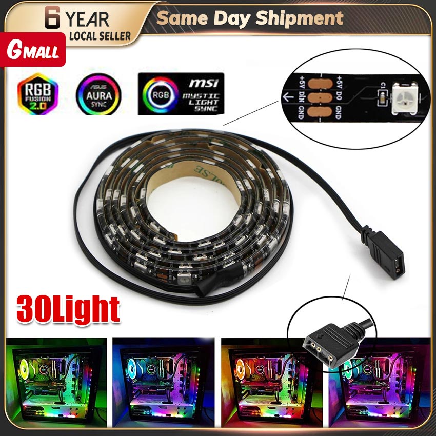 【Fast Delivery】 Rainbow ARGB 5050 Digital Led Strip Light 3Pin 5V for ...