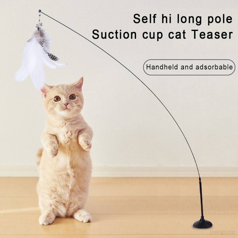 Interactive Cat Feather Toy Cat Stick Toy for Small Medium Cats ...