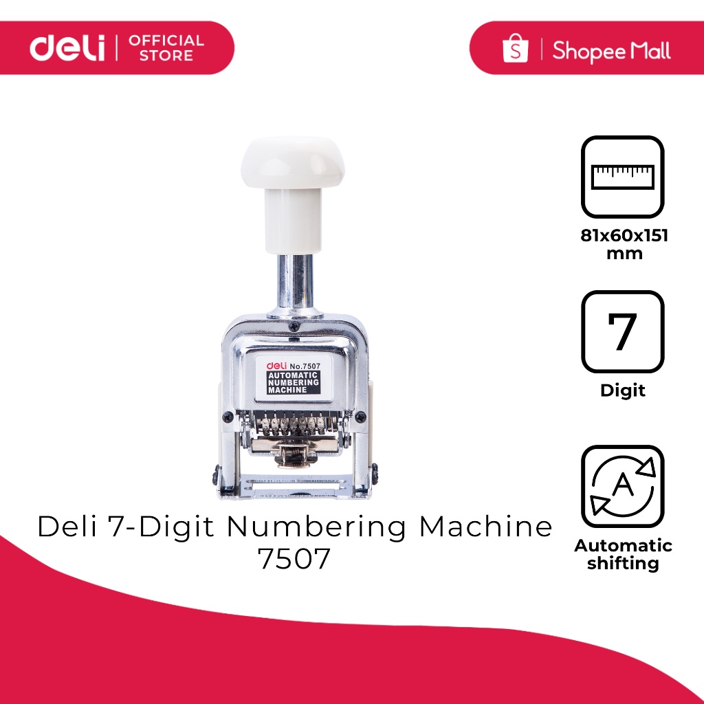 Deli 7507 7- Digit Numbering Machine [797507] | Shopee Philippines