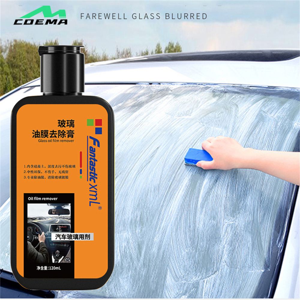 120ml Car Glass Oil Film Cleaning Paste Cleaner Car Wash Liquid Glass ...
