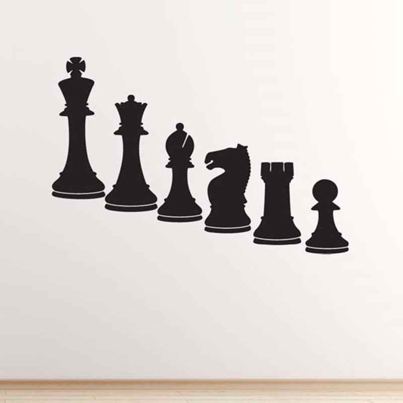 Chessmen Table Game Art Decor Chess Pieces Wall Stickers - Rook, Knight ...