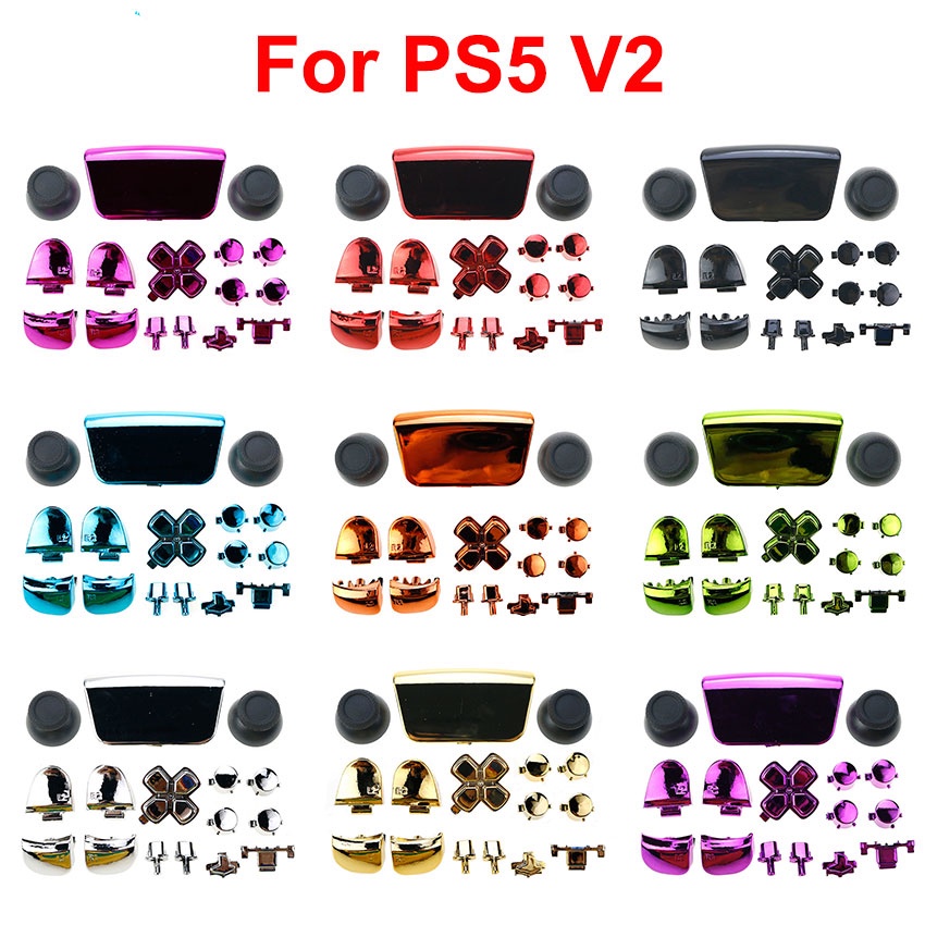 Chrome Buttons L1 R1 L2 R2 D-Pad Share Option Button Joystick Caps for ...