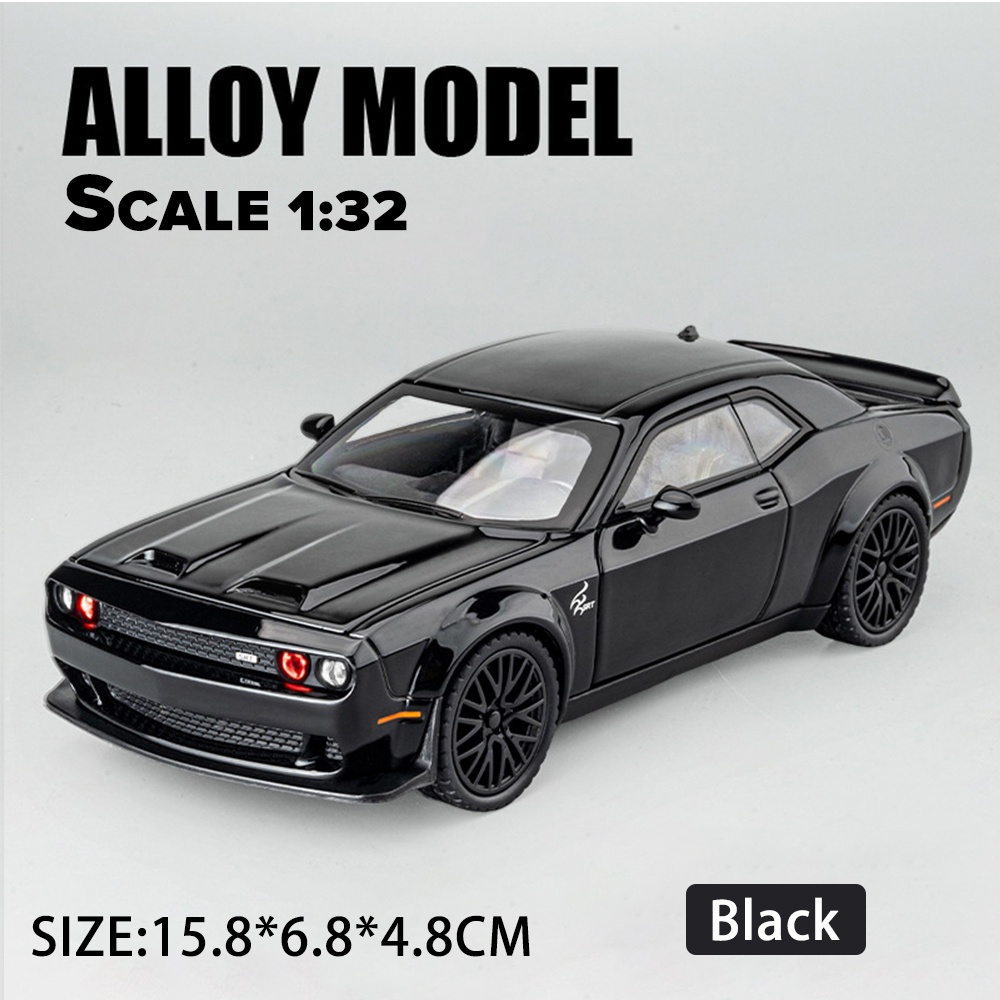 KLT Scale 1/32 Dodge Challenger Hellcat SRT Muscular Hellcat Cars Metal ...