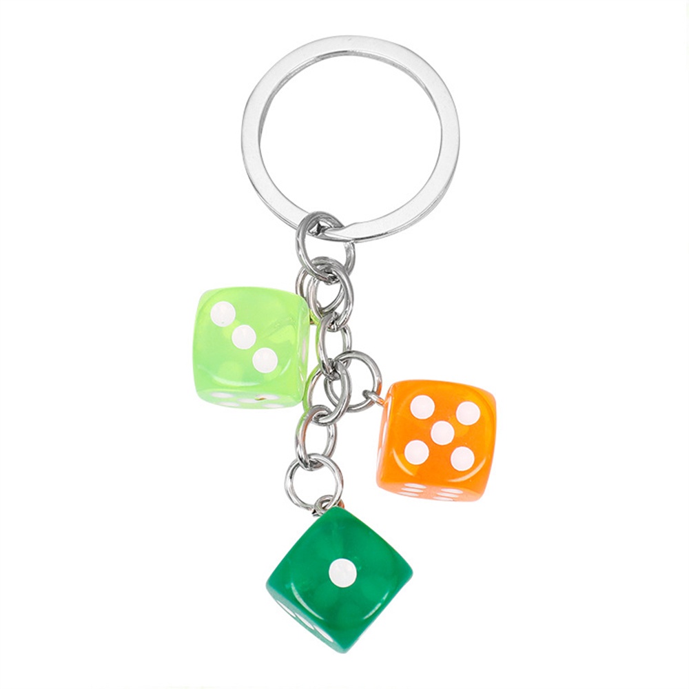 Creative Colourful Dice Keychain Fashion 3D Resin Dice Handbag Pendant ...