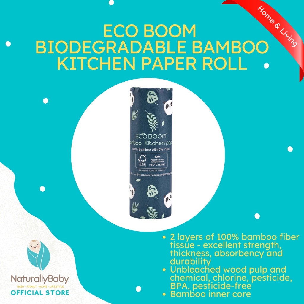 Eco Boom Biodegradable Bamboo Kitchen Paper Roll | Shopee Philippines