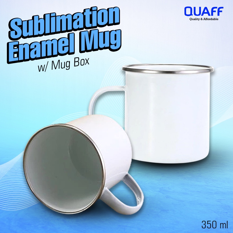 QUAFF Printable Enamel Mug Sublimation Coated Mug 350ml With Mug Box ...