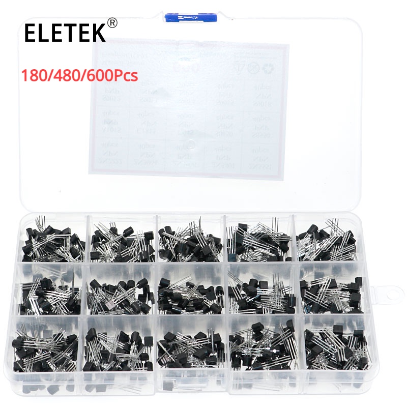 180/480/ 600pcs/Box TO-92 Transistor Set Kit 2N2222 2N5401 2N5551 A1015 ...