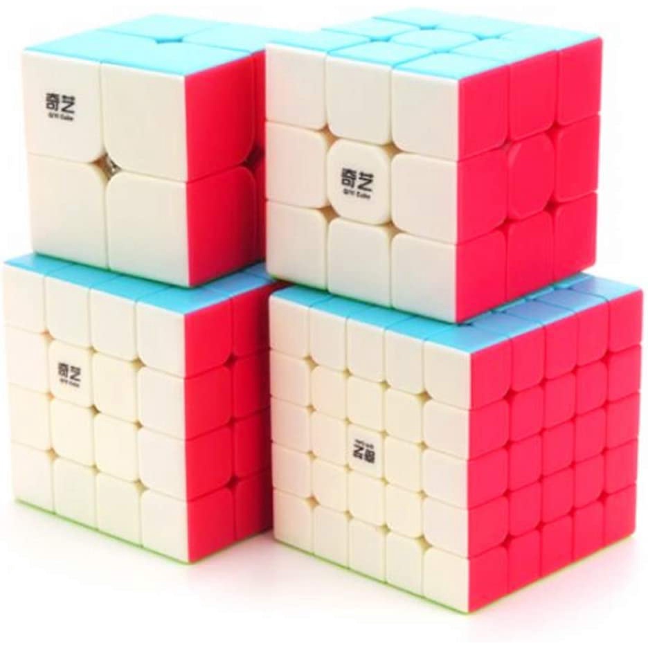 Qiyi 2X2 3x3 4X4 5X5 Cube Stickerless Bright Magic Cube Stickerless ...