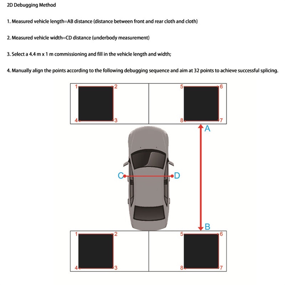 AHD 360 Degree Car Camera System Calibration Cloth For 3D Car Bird Eye ...