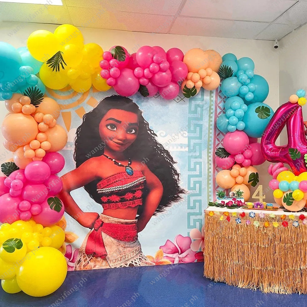 1Set Moana Princess Balloons Garland Arch Kit For Kids Birthday Baby ...