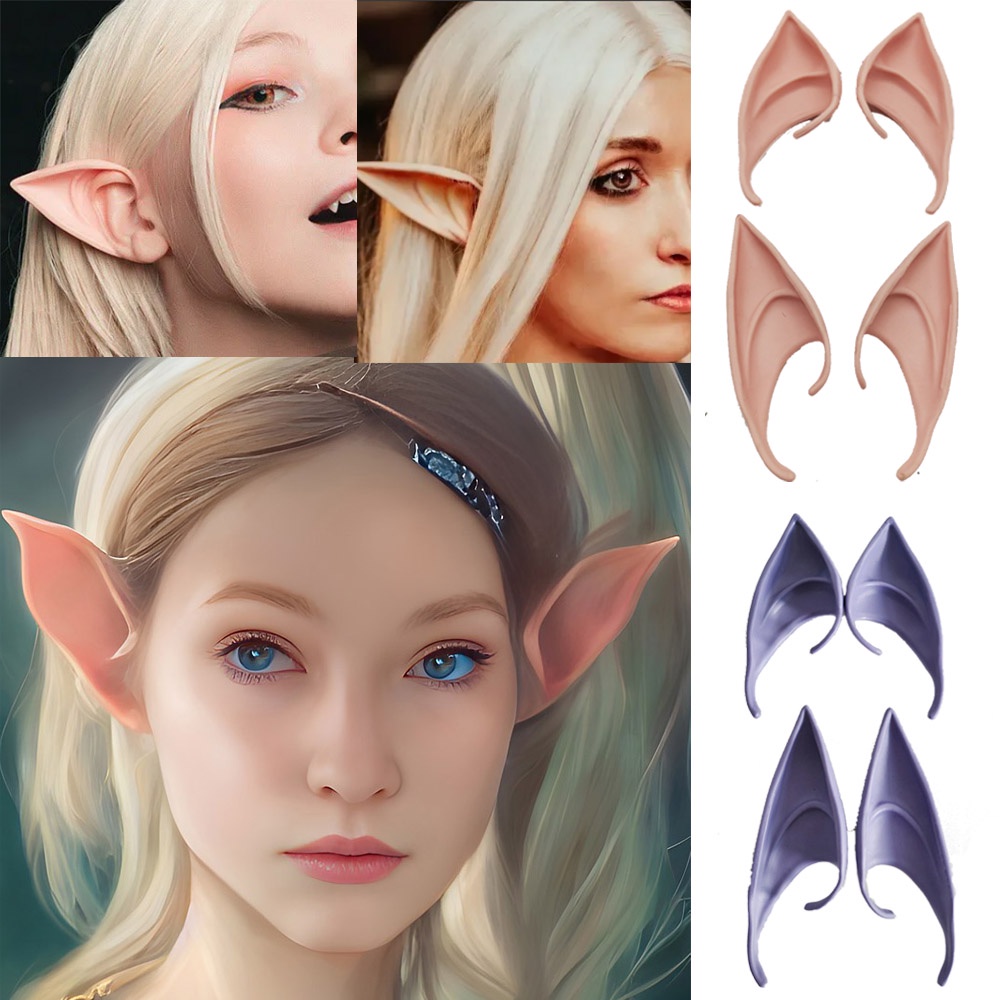 1Pair Halloween Party Decoration Latex Ears Fairy Cosplay Costume ...