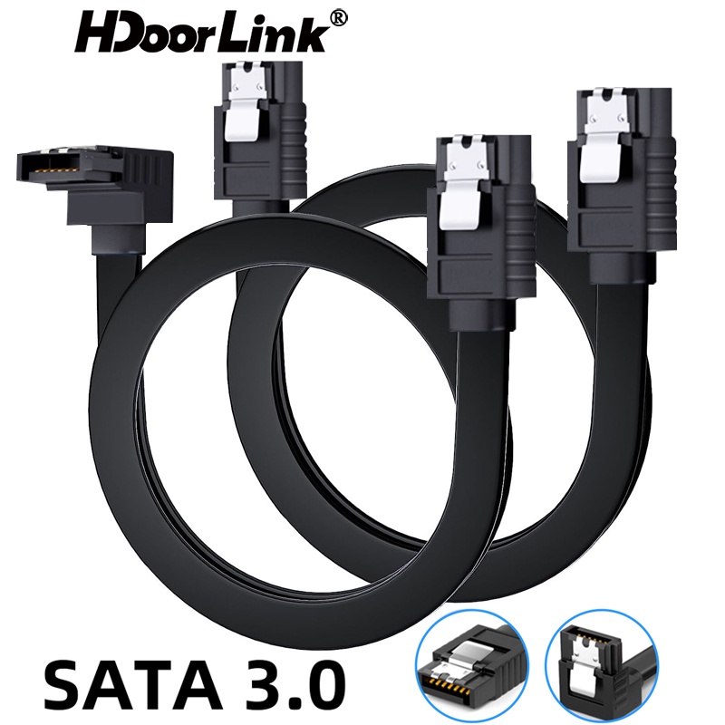 HdoorLink SATA Cable III 90 Degree Straight Elbow 6Gbps 7pin SATA 3.0 ...