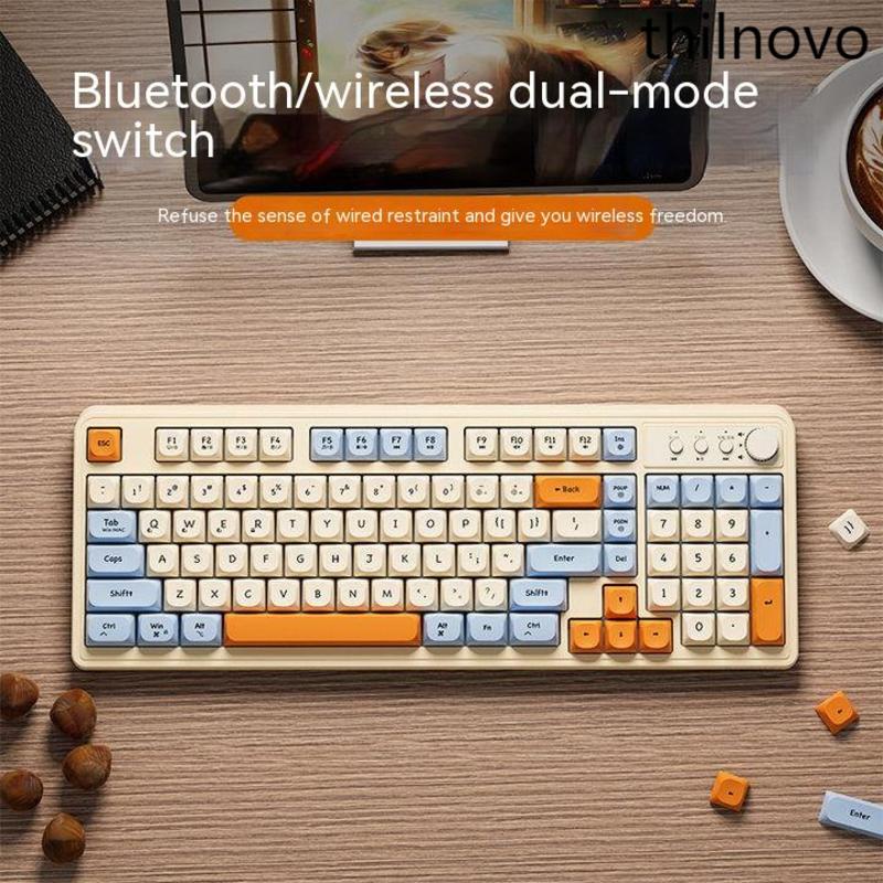 EWEADN Wireless Bluetooth dual mode keyboard mechanical feel quiet ...