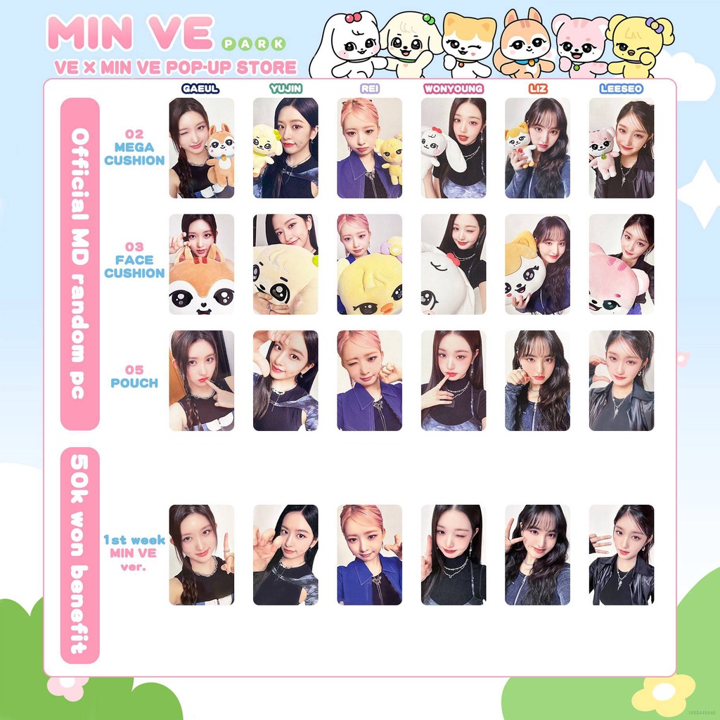SQ2 6PCS/set IVE Minive Park doll card Yujin Gaeul Wonyoung LIZ Rei ...