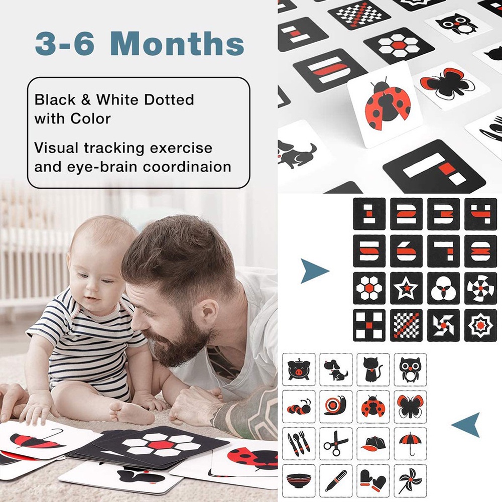 Black And White Flash Card Education Sensory Visual Stimulation Flash ...