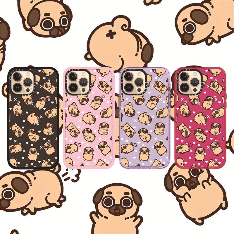 CASECASE X Puglie Pug Floating Pugs RosePink Color Transparent Soft ...