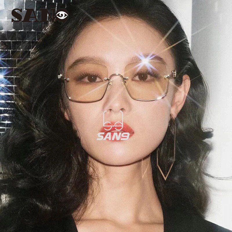 【Ready Stock】COD (San9)2023 New Light Luxury Inverted Half Frame Metal ...