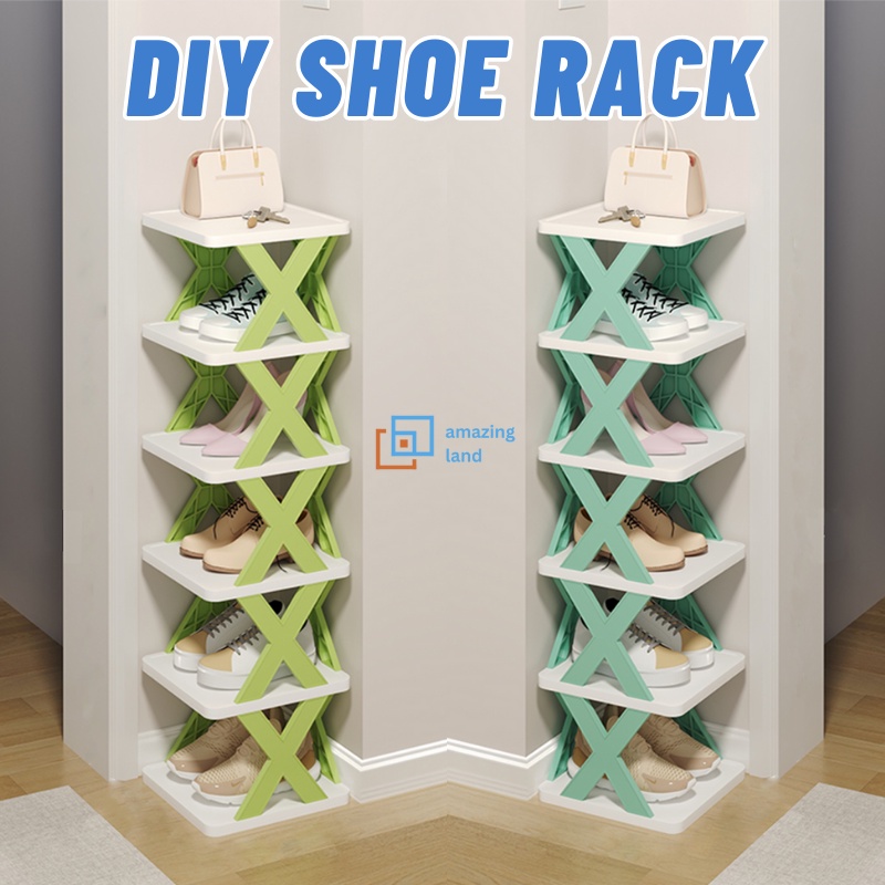 DIY Folding Multi-tier Shoe Rack Simple Stackable Storage Rack For ...