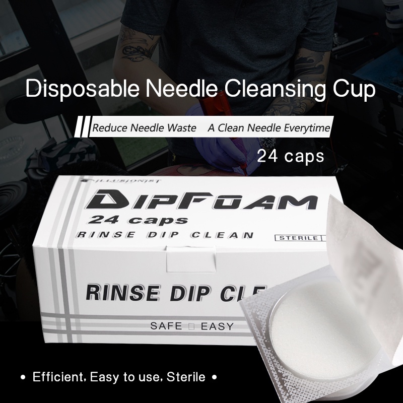 24pcs/box Disposable Tattoo Nidle Cleaning Sponge Tattoo Dipping Foam ...