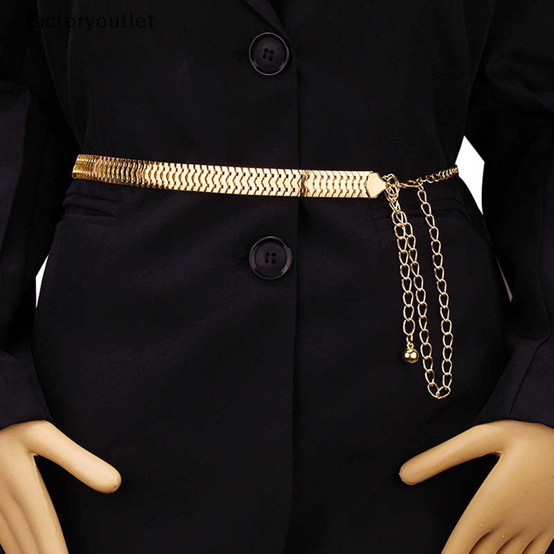 FCPH Fashion Simple Chain Belt Women Lady High Waist Gold Color Belts ...