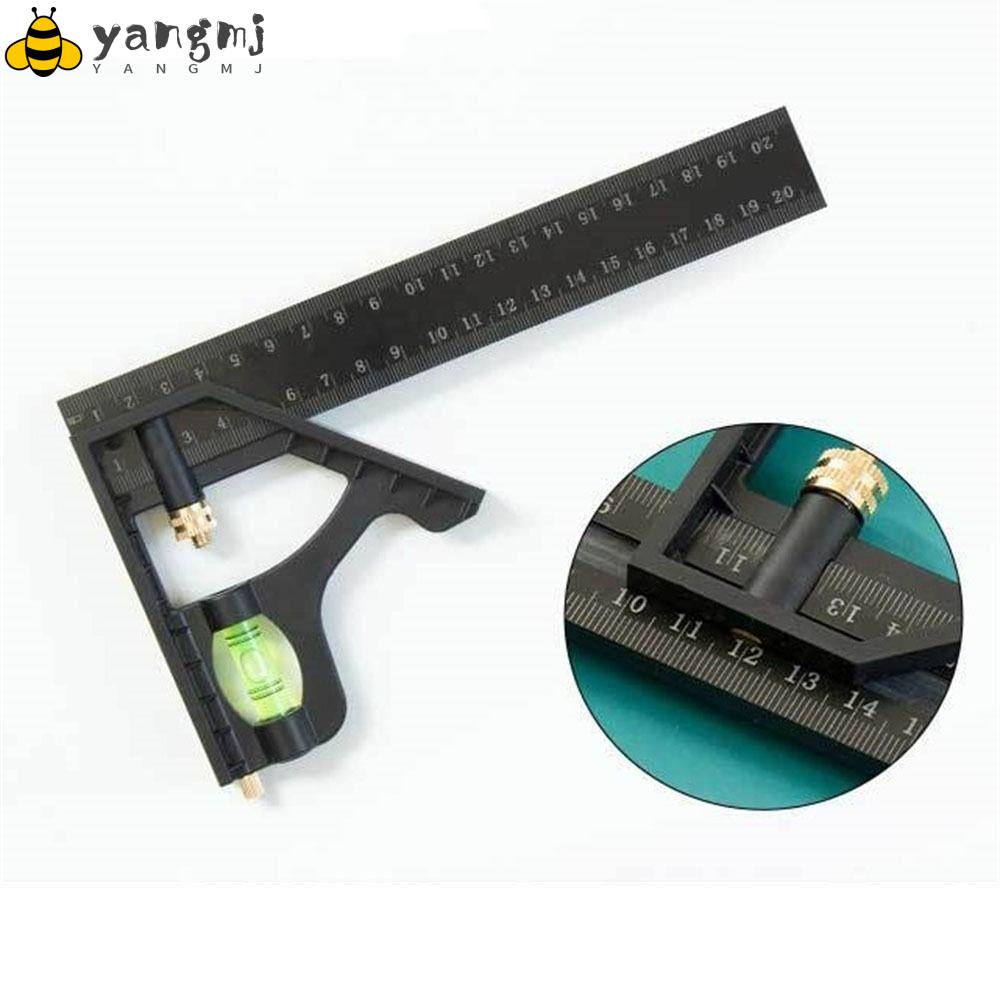 YANGMJ Combination Right Angle Ruler, 15/20/25cm Adjustable Level Gauge ...