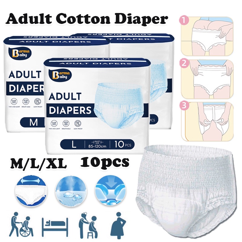 10/24PCS M/L/XL Unisex Adult Diapers Quickly Aabsorb Diapers Adults ...