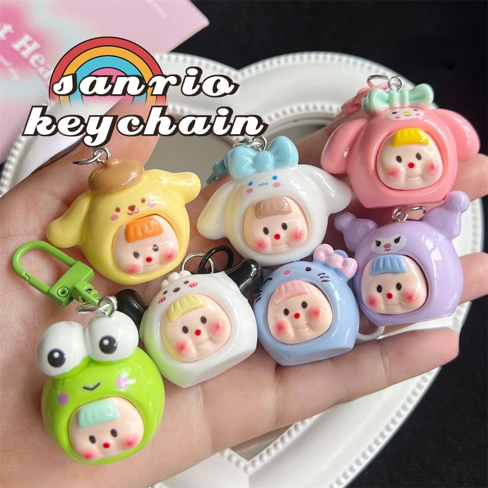 Cartoon Sanrio Keychain Cinnamoroll Key Chain Kulomi Keyring Student Bag Pendant Best Friends ...