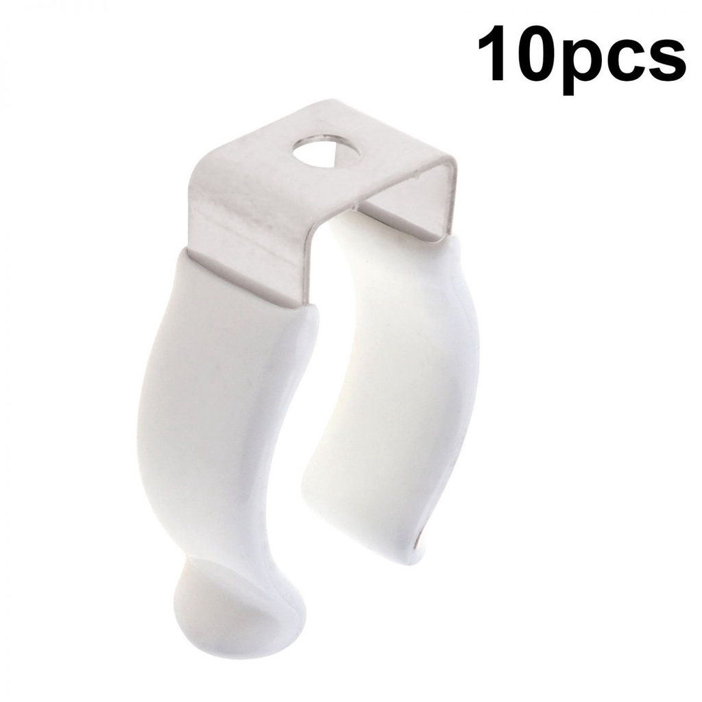 10pcs T8 Stainless Steel Plastic Coating U Clips Holder Bracket for ...