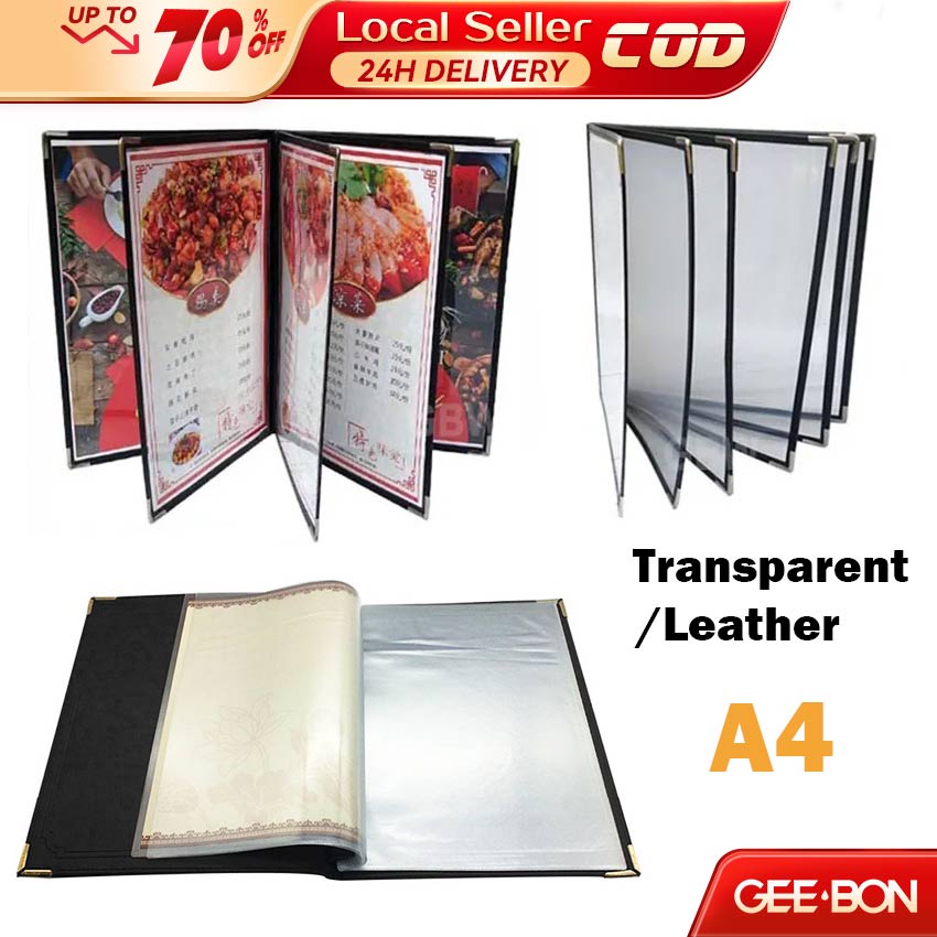 GEEBON Menu Holder Transparent Folder Cover Cafe Bar Restaurant ...