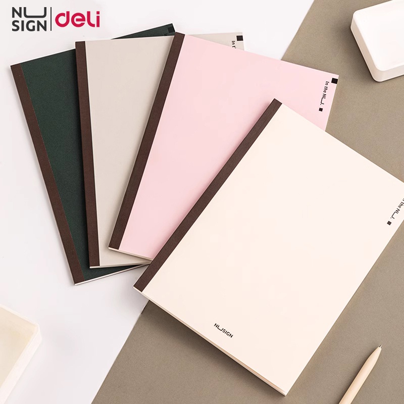 Deli Nusign A5/B5 Leather Notebook Student Writing Notebook School ...
