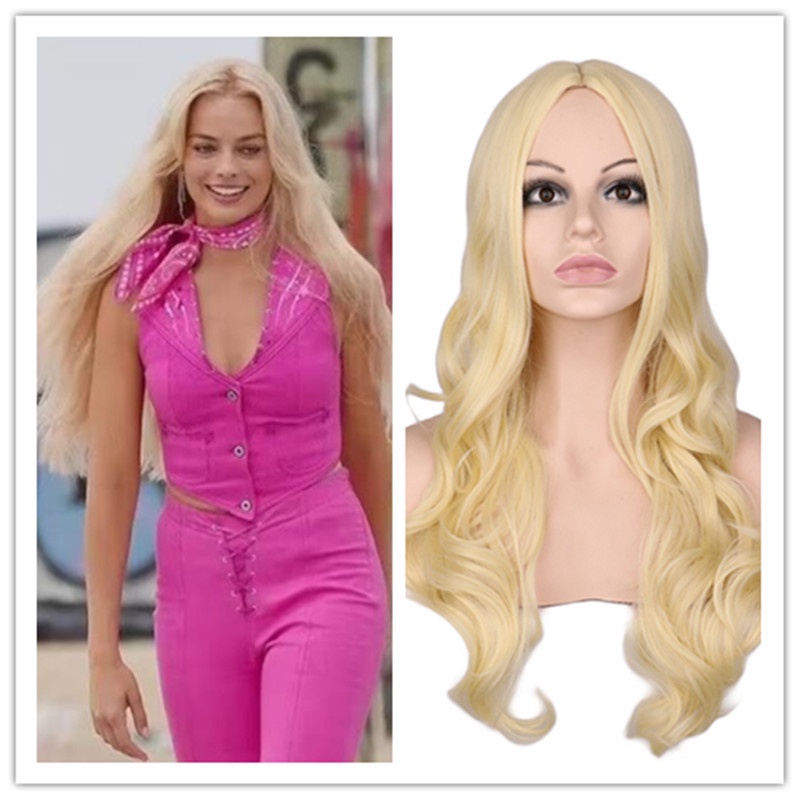 Movie Barbie Doll Theme Party Cos Wig Beautiful Girl's Light Gold ...
