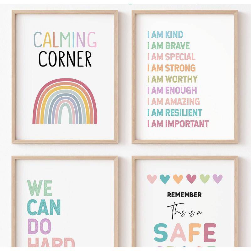 Calming corner calm down poster classroom canvas painting wall art ...