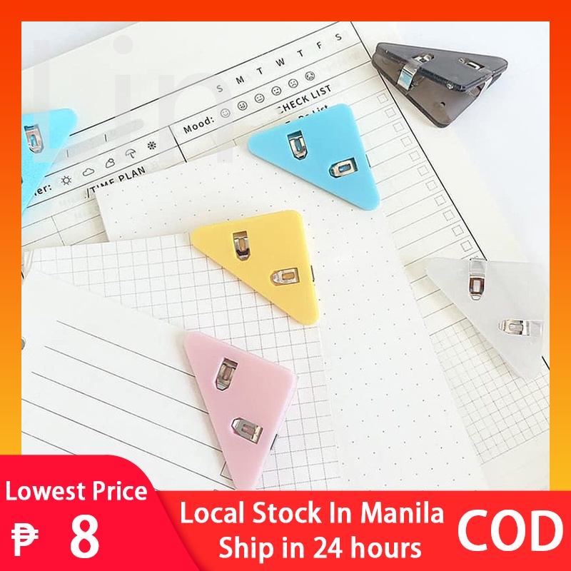 1PCS Plastic Corner Clip Book Clip Simple Style Color Snack Clip Bill ...