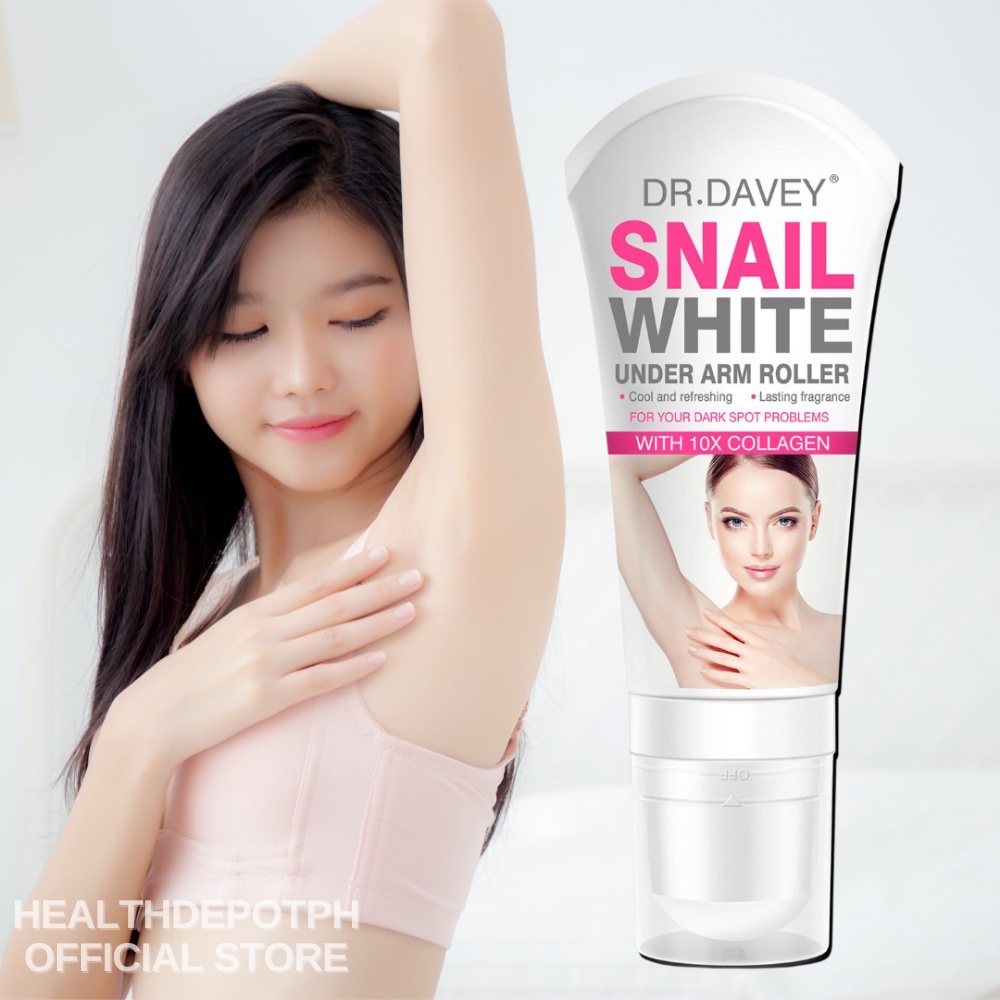 Authentic DR. DAVEY Snail White Underarm Roller With 10X Collagen Cool and Refreshing Whitening ...