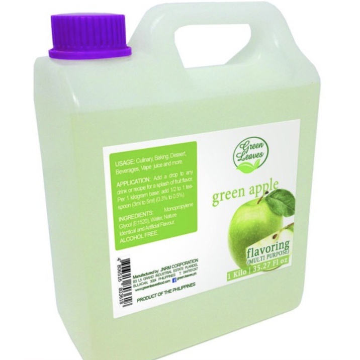 Green Apple Liquid Flavor GREEN LEAVES 1 kilo -Jam | Shopee Philippines