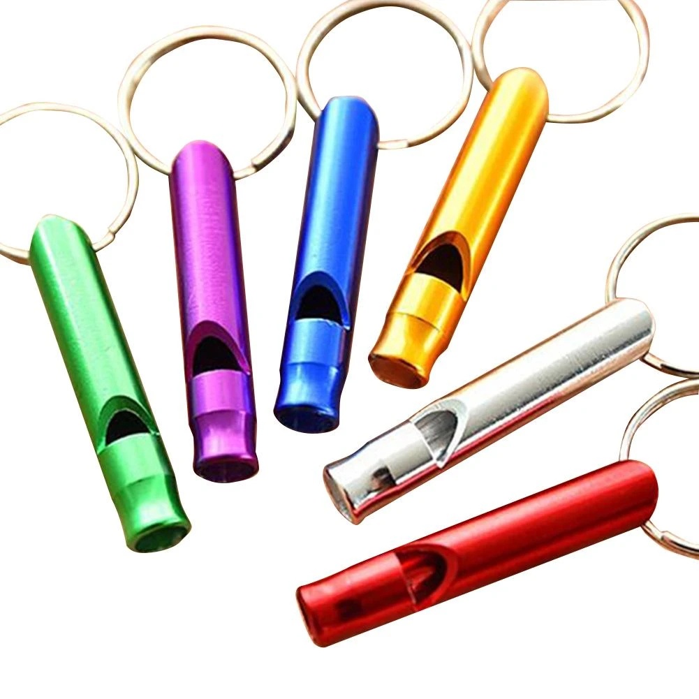 Camping Hiking Outdoor Aluminum Emergency Survival Whistle Keychain ...