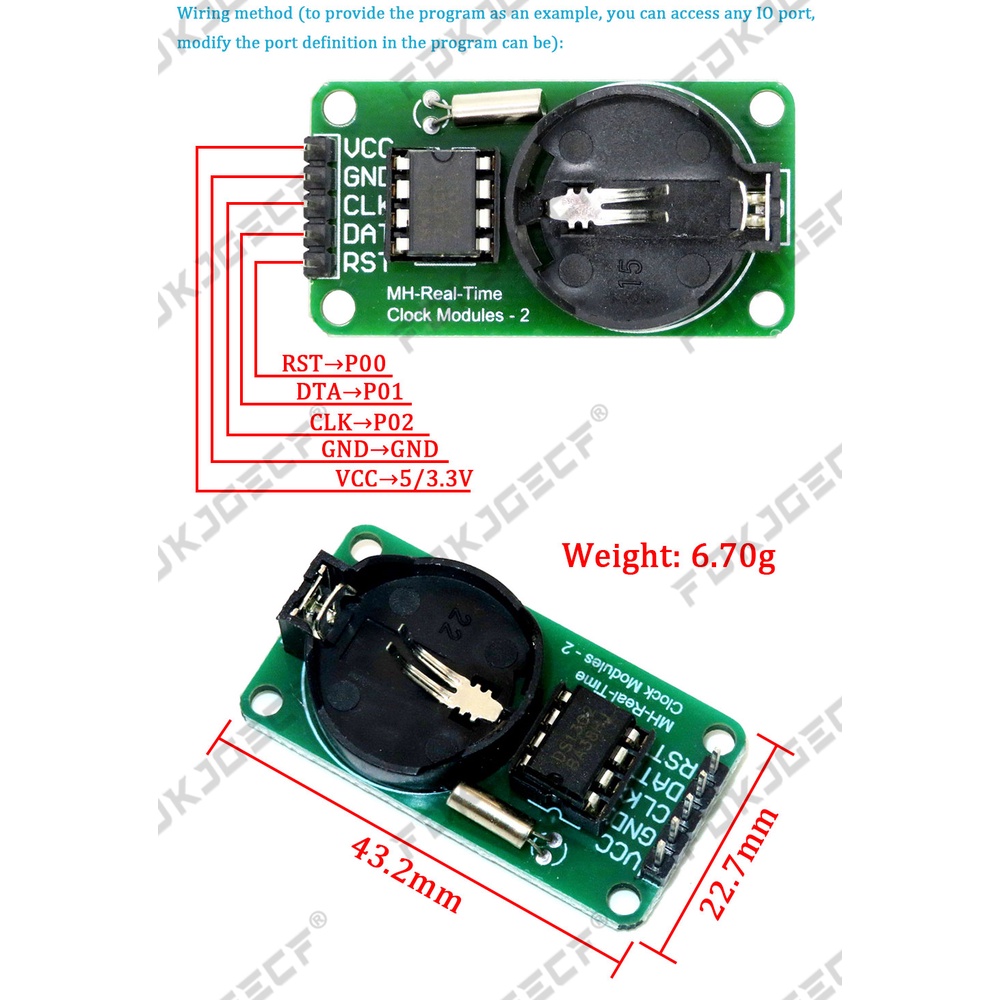 1pcs/lot RTC DS1302 Real Time Clock Module For AVR ARM PIC SMD for ...
