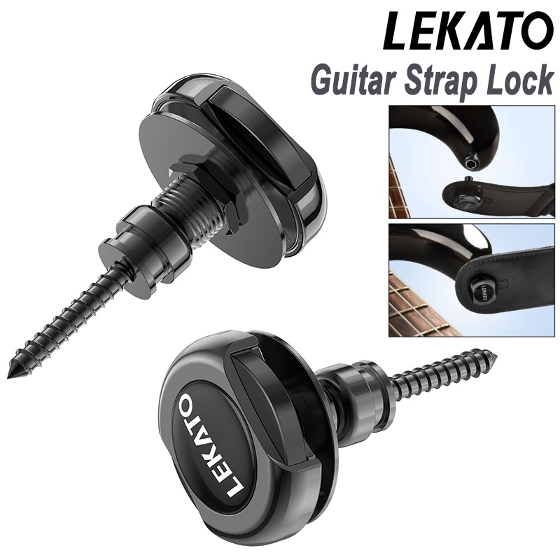 Lekato Guitar Strap Lock Set Quick Release Buttons Alloy Material Anti ...