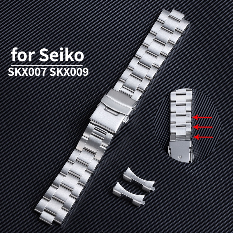 Curved End 20mm 22mm Strap Solid Strainless Steel Watch Band for Seiko ...