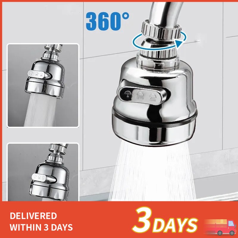 360° Rotation Shower Booster Faucet Home Water Saving Splash-proof ...
