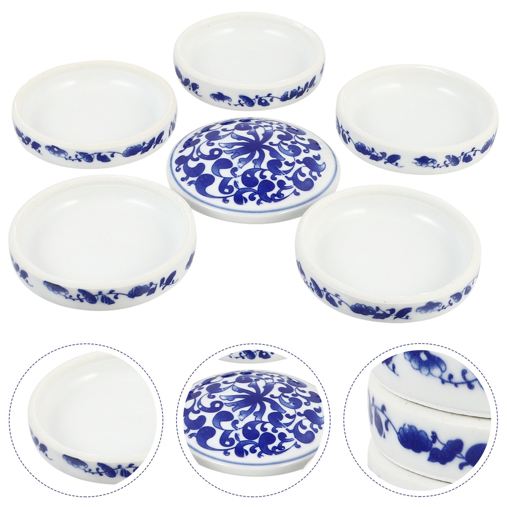 1 Set Porcelain Sauce Dishes Paint Dish Ceramic Pottery Ink Dish ...