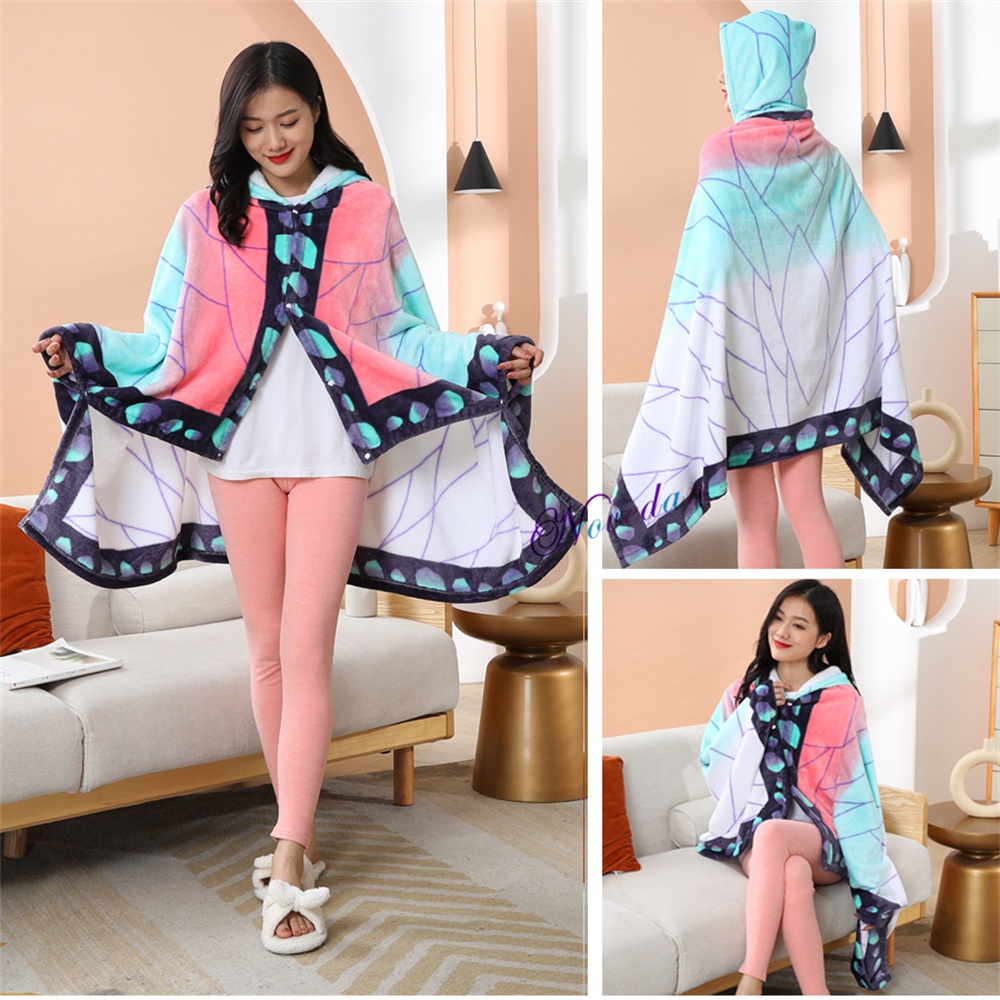 Anime Demon Slayer Cloak Kimetsu no Yaiba Kochou Shinobu Cosplay ...