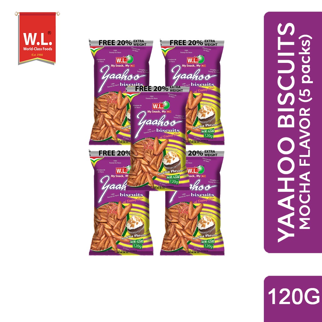 WL FOODS Yaahoo Mocha Biscuit 120g x 5's | Shopee Philippines