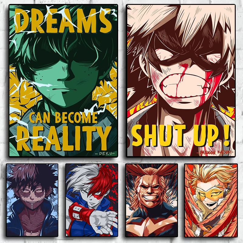 My Hero Academia Deku Poster Anime BNHA Midoriya Izuku Canvas Painting ...