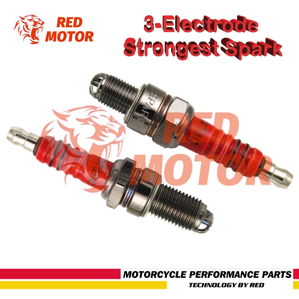 Motorcycle 8/10mm Spark Plug 3-Electrode High Performance A7TC/D8TC ...